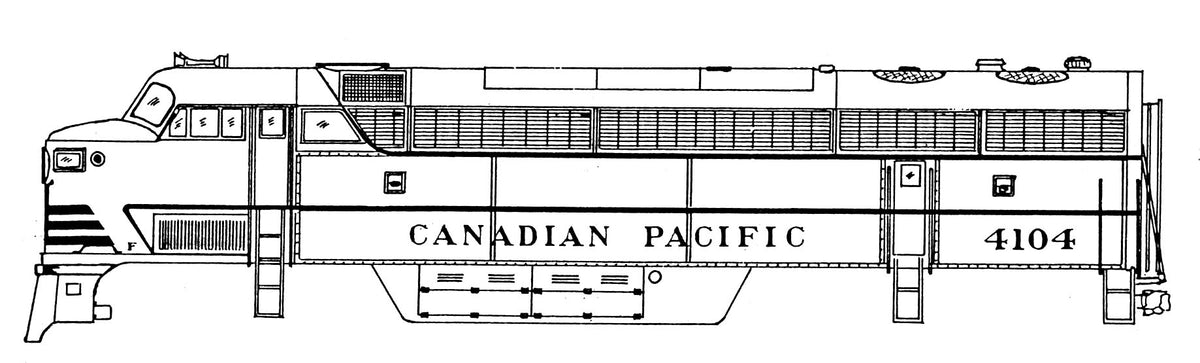 HO Decal CP Diesel roadswitcher-block lettering, circa 1950 to 1980 ...