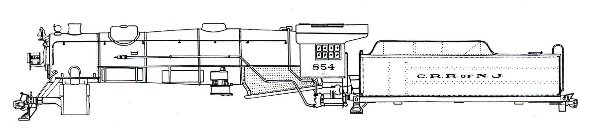 HO Decal CNJ steam locomotive - 1930s-1943 - – ozarkminiatures
