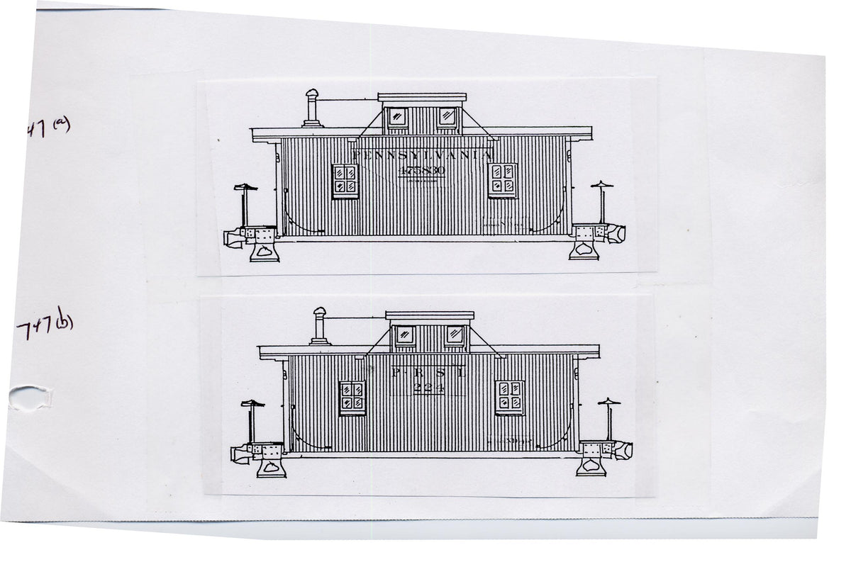 HO Decal PRR & PRSL ND wood caboose - circa 1940 - WILL LETTER ONE PRR ...