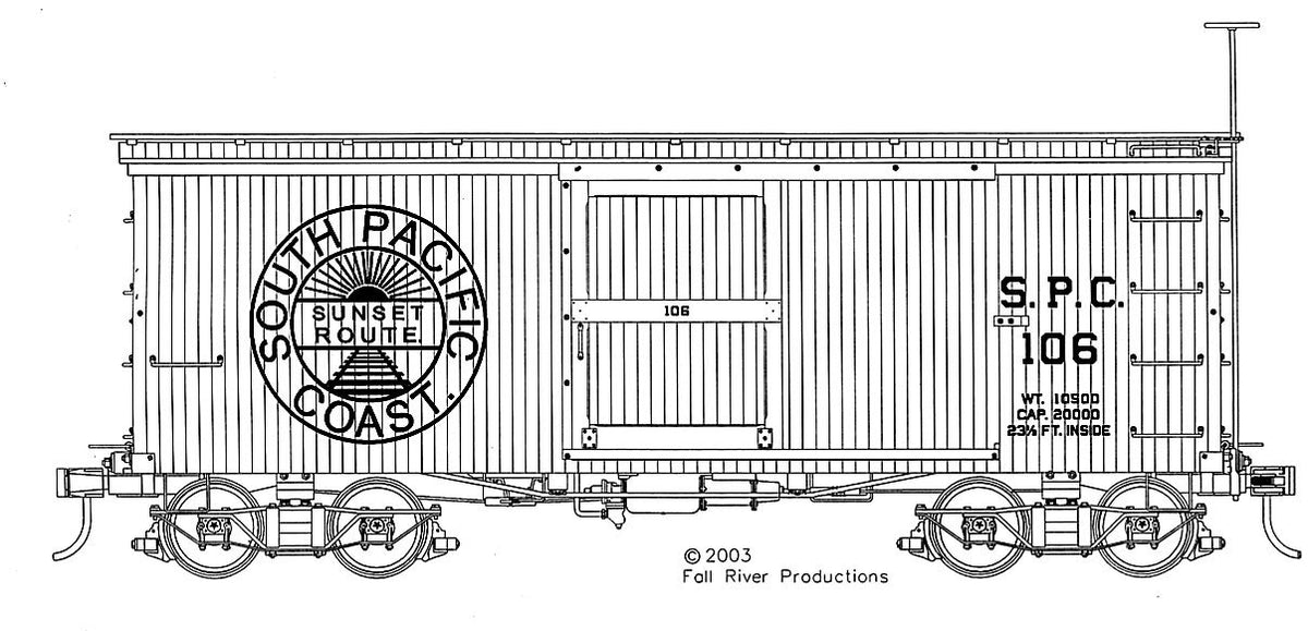 HO Decal SPC 24' wood boxcar (narrow gauge) - circa 1888 ...